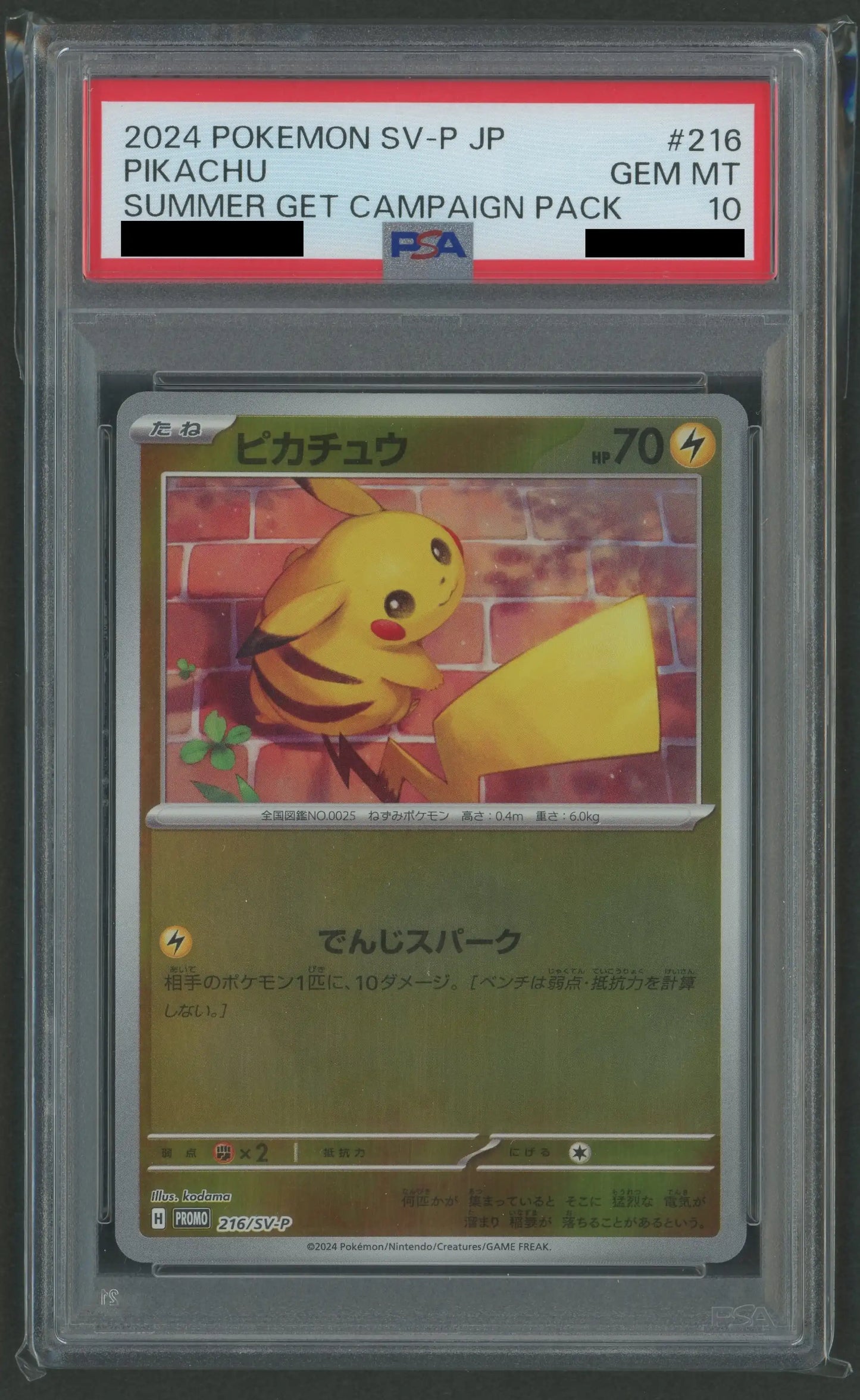 【PSA10】ピカチュウ(PROMO){雷}〈216/SV-P〉[SV-P] – 晴れる屋2